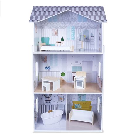 Casa de Muñecas de Madera con Muebles Casita para Niñas Emma Coppel