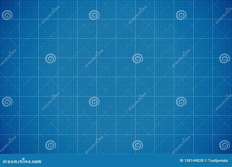 Blueprint Background Blue Paper Print With White Grid Pattern Vector