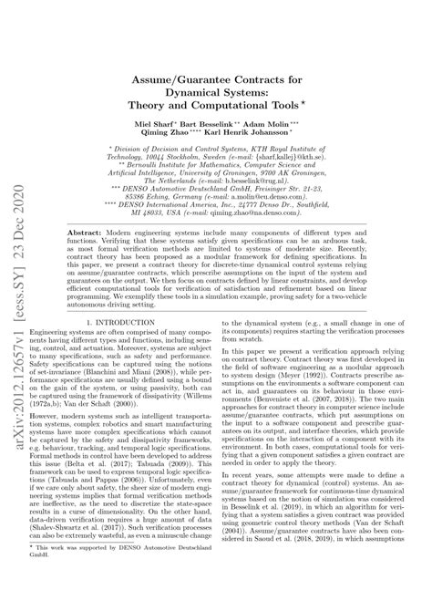 pdf assume guarantee contracts for dynamical systems theory and computational tools