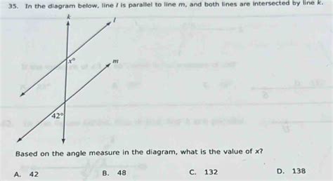 In The Diagram Below Line Is Parallel To Line M And Both Lines Are