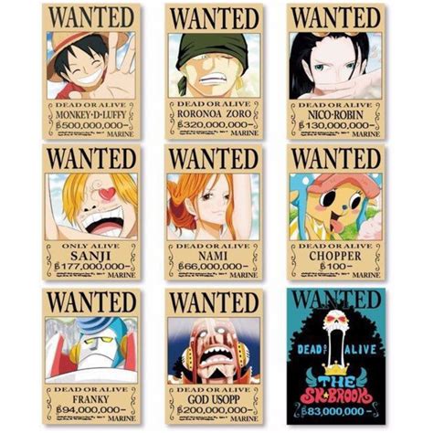 Jual Poster Bounty One Piece Terbaru Poster Wanted Paket Komplit SHP