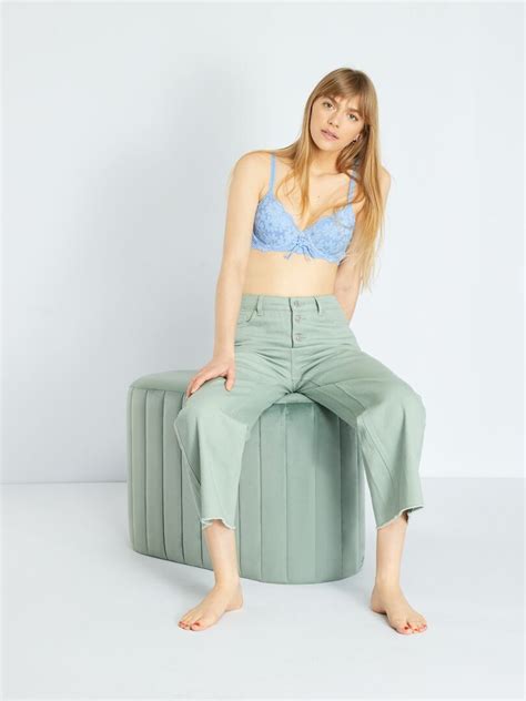 Soutien Gorge Push Up En Dentelle Bleu Kiabi 14 00