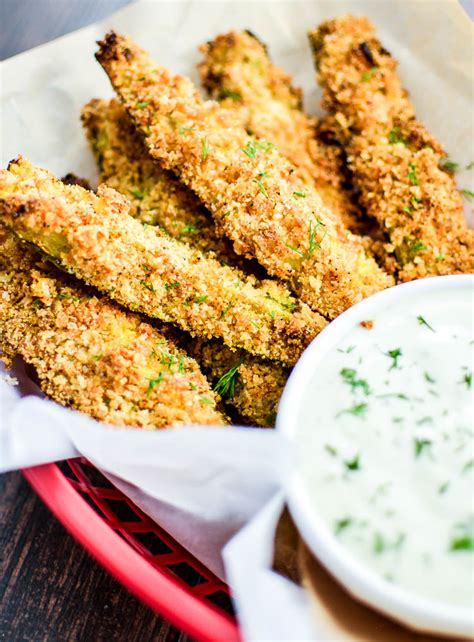 Oven Fried Pickles With Homemade Dill Buttermilk Ranch