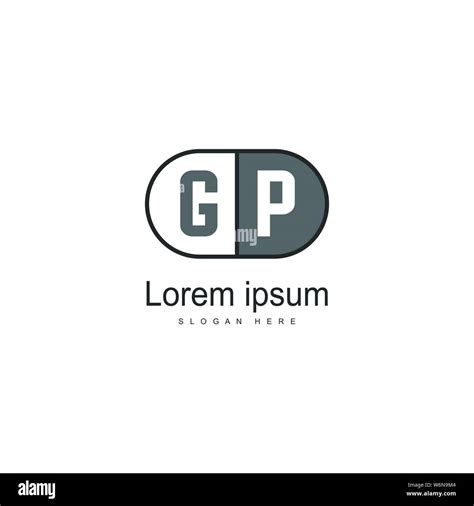 Plantilla De Logotipo GP Inicial Con Un Moderno Bastidor Carta GP