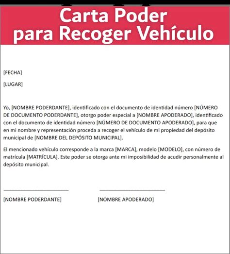 Carta Poder Para Sacar Vehiculo Image To U