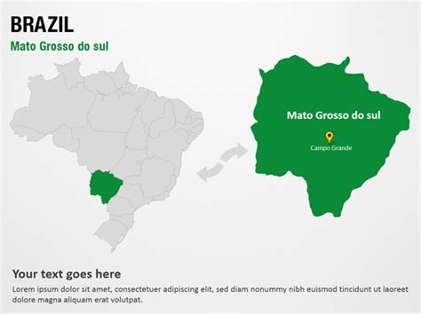 Mato Grosso Do Sul Brazil PowerPoint Map Slides Mato Grosso Do Sul