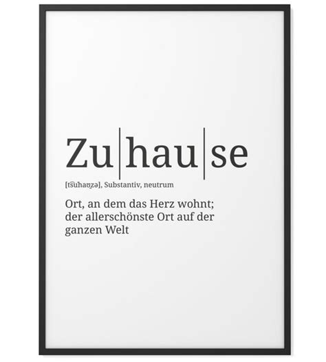 Definition Zuhause Format wählbar Premium Spruch Poster Etsy