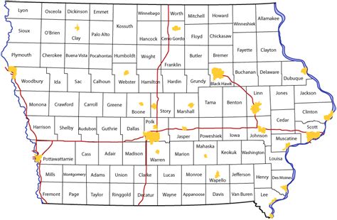 State Of Iowa County Map Fall Foliage 2024