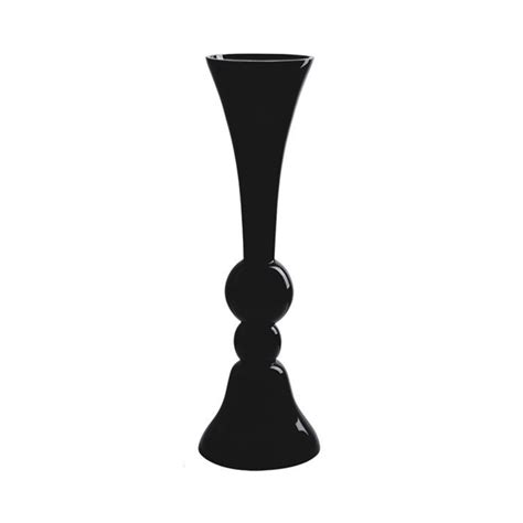 Black Reversible Latour Trumpet Vase Full Pot Of Flowers