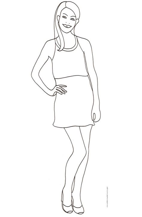 Coloriage Mannequin souriante dessin gratuit à imprimer