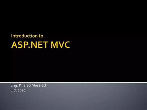 introduction to asp mvc ppt
