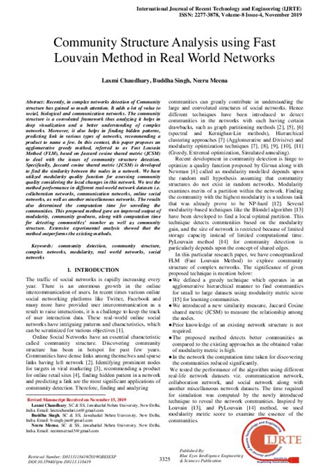 pdf community structure analysis using fast louvain method in real world networks laxmi