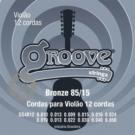 Encordoamento Violão 12 Cordas Groove Gs4b12 Bronze Aço 010 R 30 79