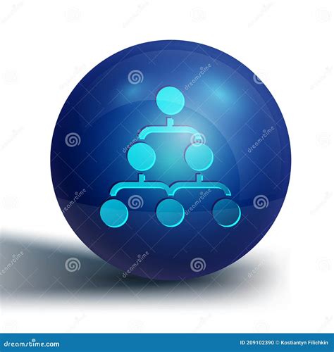 Blue Business Hierarchy Organogram Chart Infographics Icon Isolated On