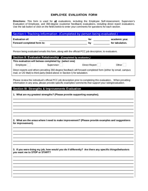 2021 Employee Evaluation Form Fillable Printable PDF Printable Forms