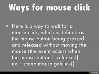 Keyboard And Mouse Events In Python PPT