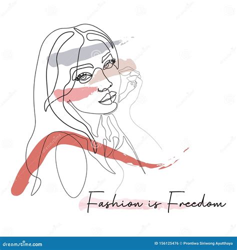 L Nea Continua Dibujo De Caras Determinadas Y Peinado Concepto De La