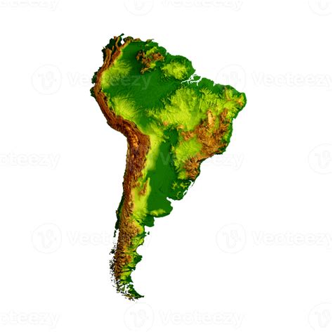 sur America mapa sombreado alivio color altura mapa 3d ilustración