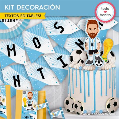 Decoración de cumpleaños selección argentina Messi Messi Argentina