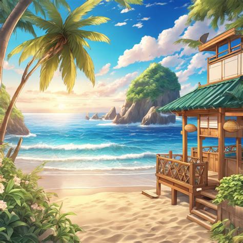 Anime Beach Scene