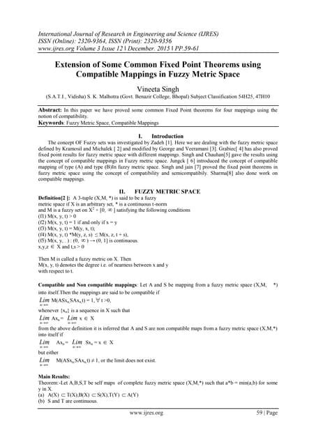 extension of some common fixed point theorems using compatible mappings in fuzzy metric space pdf