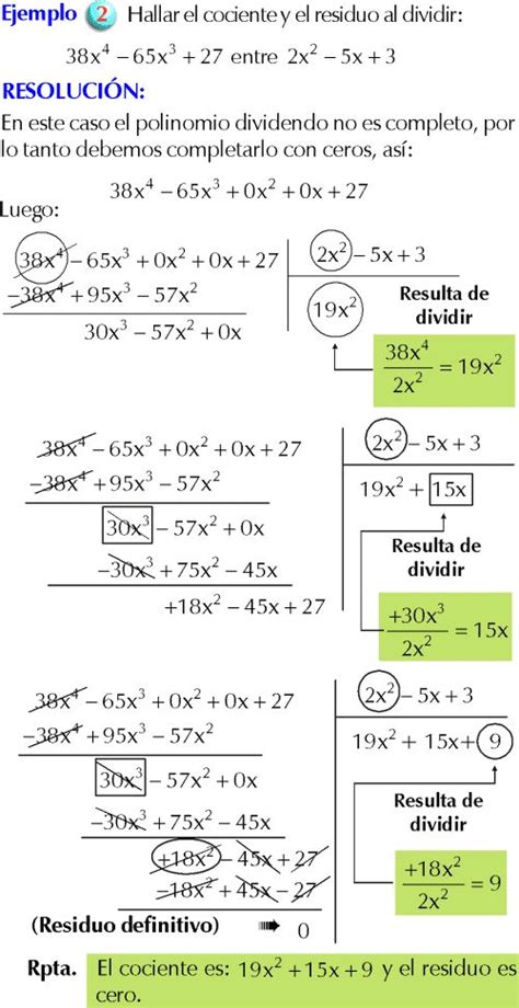 MÉTODO CLÁSICO PARA DIVIDIR POLINOMIOS EJERCICIOS RESUELTOS PDF