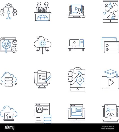 Big Data Line Icons Collection Analytics Mining Visualization