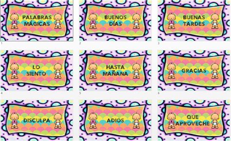 Carteles decorativos con palabras mágicas para emplear en clase