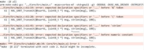solved expected declaration specifiers or before stmicroelectronics community