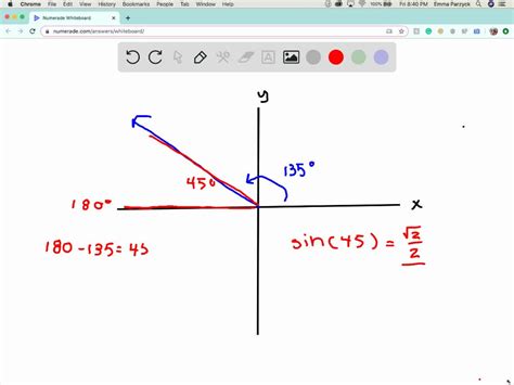 solved use reference angles to find the exact value of each expression sin 135 ∘