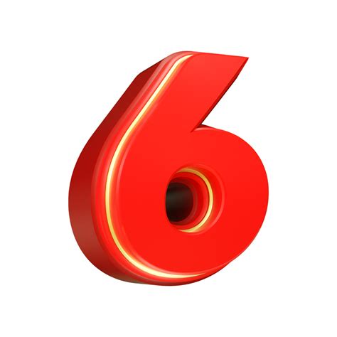 D Render Red Number Png
