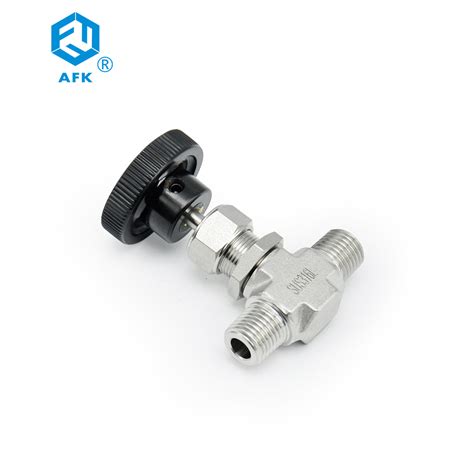 Inlet Outlet 1 8 Male Npt Needle Valve 5000 Psi 316 Stainless Integral