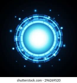 Luminous Electric Circle Lightning Atmospheric Phenomenon Stock Vector