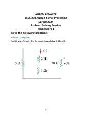 Analog Signal Processing Problem Solving Session Homework 1 Course Hero