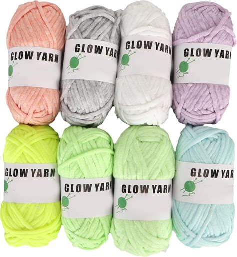 8 Rolls Glow In The Dark Yarn 45m DIY Luminous Yarn Knitting Luminous