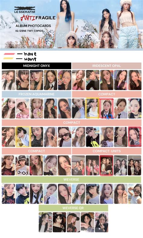 Wtt Le Sserafim Antifragile Album Photocards Sakura Kazuha Yunjin