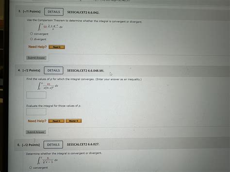solved use the comparison theorem to determine whether the