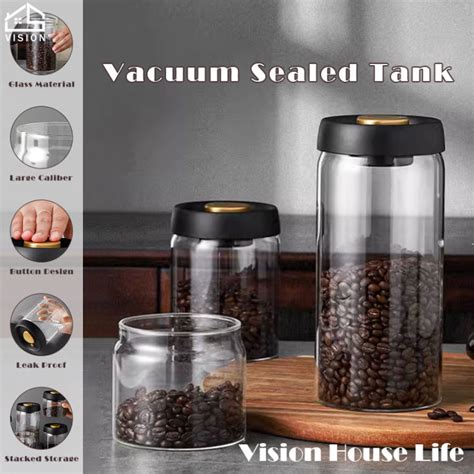 Vision 500 900 1200 1800ml Vacuum Coffee Bean Storage Can Evacuated Tea