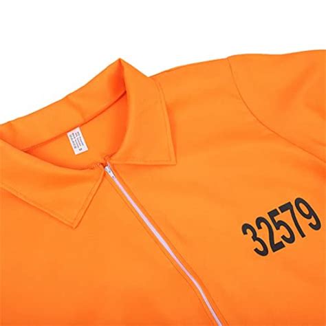 Frawirshau Disfraz de prisionero Mono de prisión naranja Disfraces para