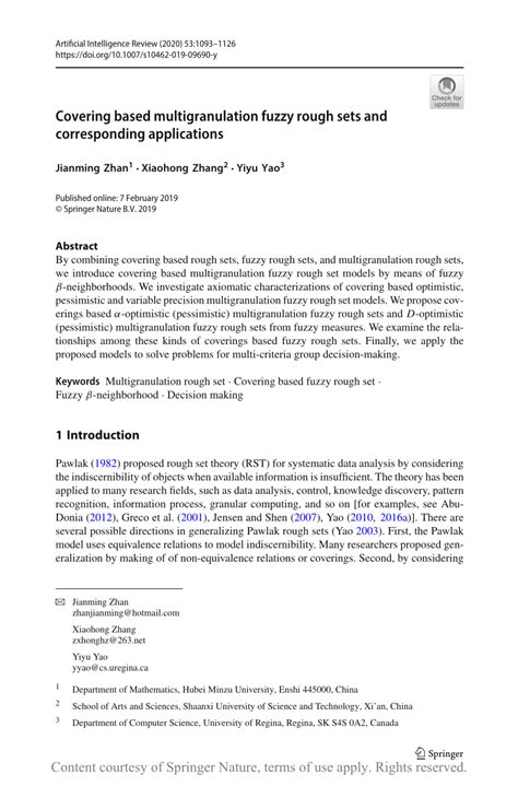 covering based multigranulation fuzzy rough sets and corresponding applications request pdf