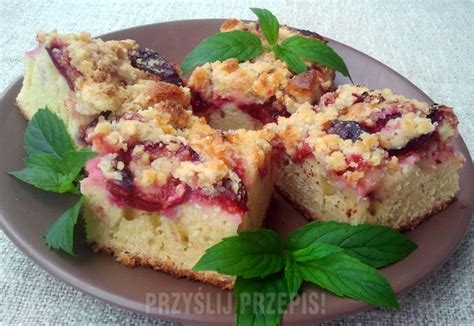 ciasto ucierane ze śliwkami i kruszonką przepis PrzyslijPrzepis pl