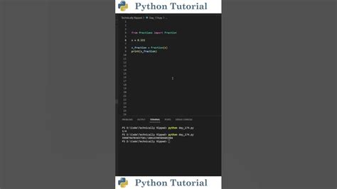 turn decimal into fraction python tutorial youtube