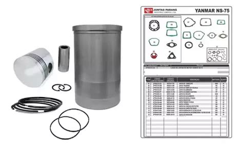 Kit Camisa Pistão Anéis Motor Yanmar Ns75 Ns80 Juntas Parcelamento