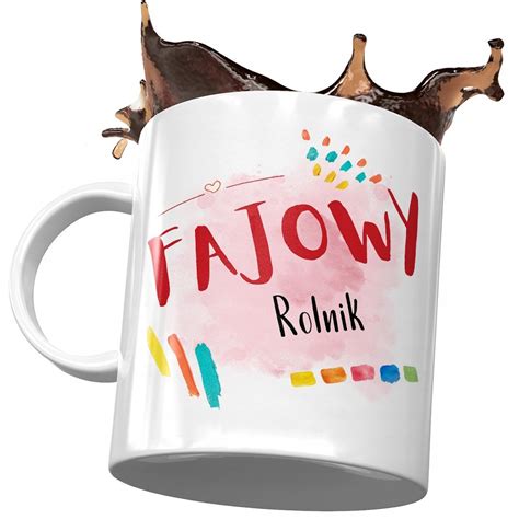 Kubek Dla Rolnika Fajowy Rolnik Prezent z Nadrukiem ze Zdjęciem