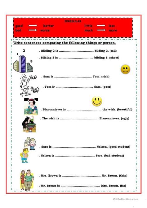 Comparatives English Esl Worksheets For Distance Learning And