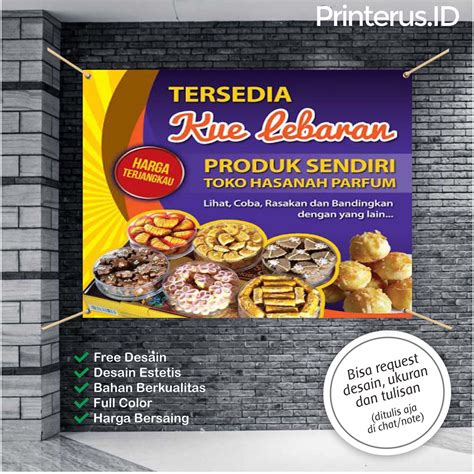 Jual Spanduk Banner Kue Kering Basah Lebaran 1x1 M Shopee Indonesia