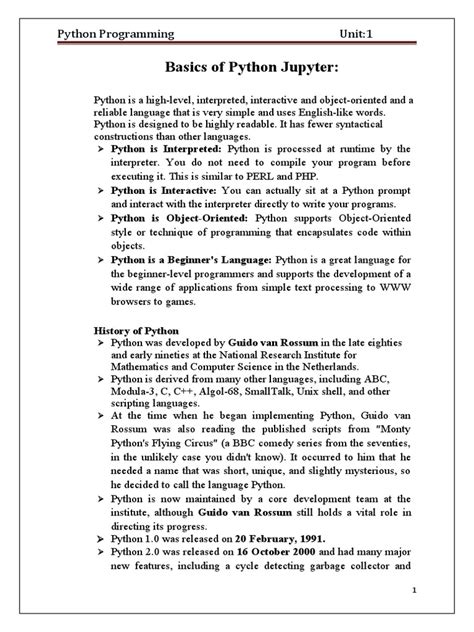 pp unit 1 notes pdf python programming language variable computer science