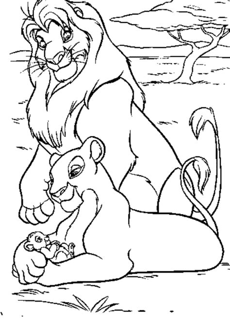 Desenho De Nala Protegendo Simba Para Colorir Tudodesenhos