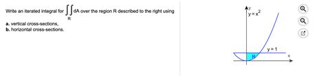 solved write an iterated integral for da over the region r