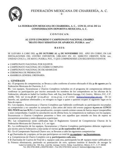 LA FEDERACIÓN MEXICANA DE CHARRERIA A
